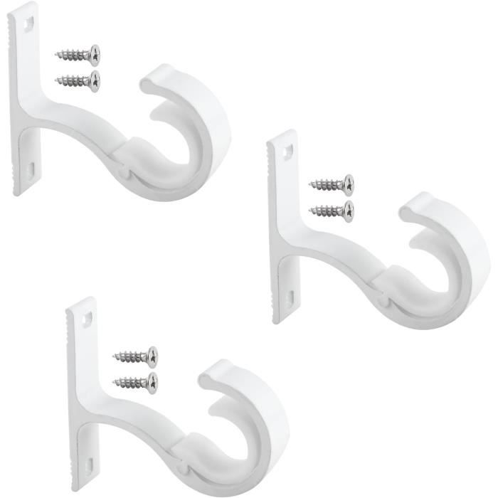 Lot De 3 Supports De Tringle À Rideaux Réglables De 20 À 28 Mm De Diamètre - Support Robuste En ...