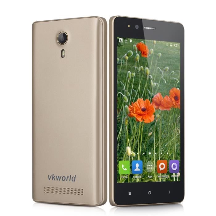 VKWORLD F1 4.5'' IPS 3G Smartphone Débloqué Or 8 Go Android 5.1 MT6580M ...