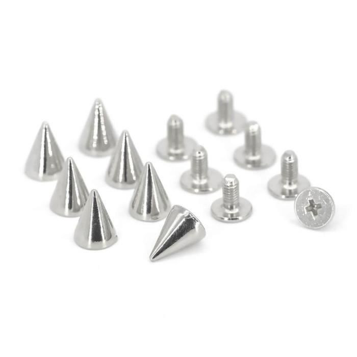 RIVET,Silver--rivets à vis cône Style Punk, 20 pièces, pointes à balles ...