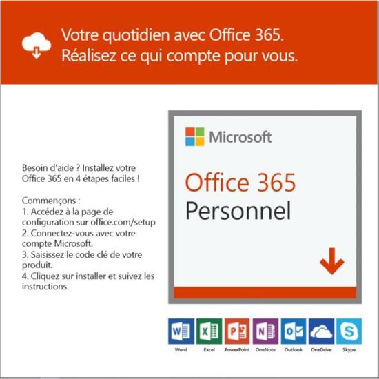 Logiciel de bureautique Microsoft Office 365 Personnel - Cdiscount Informatique