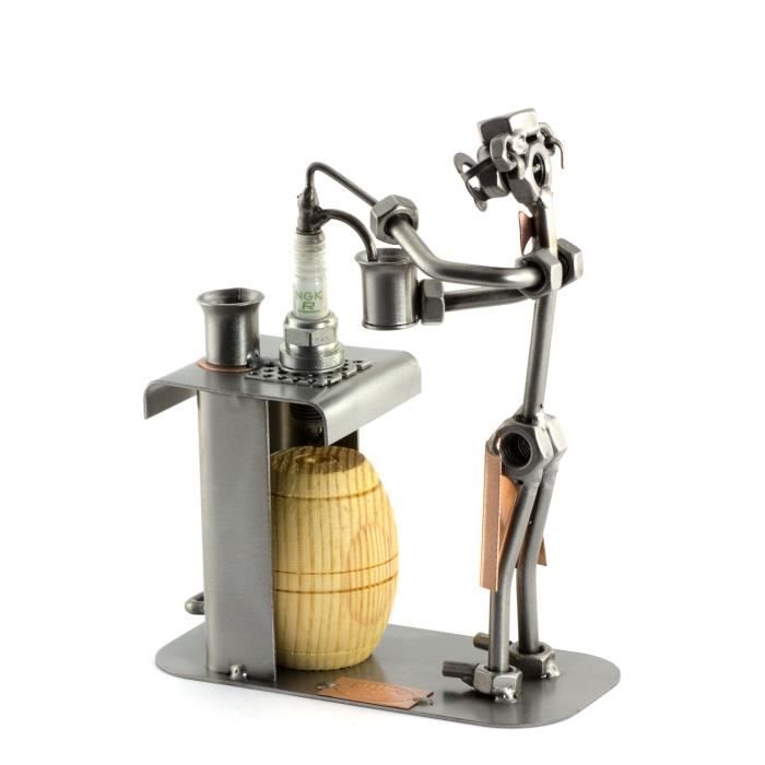 Figurine - STEELMAN24 - Barman avec Fût - Métal - Gris - Design ...