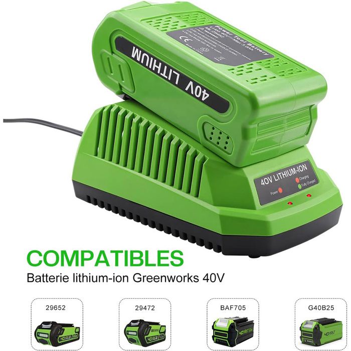 Chargeur 40V Li-ion de remplacement G40C pour Greenworks - Cdiscount Jardin