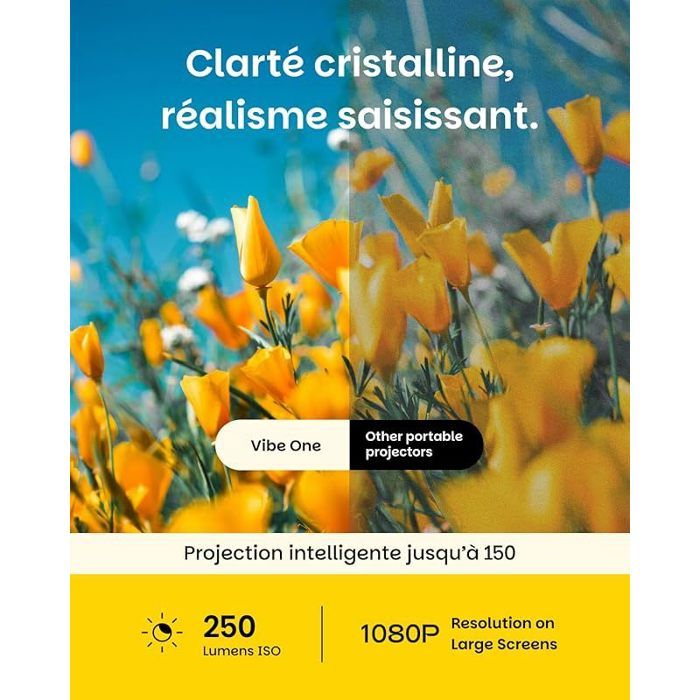 Mini Videoprojecteur Portable Intelligent Batterie Intégrée 1080P ...