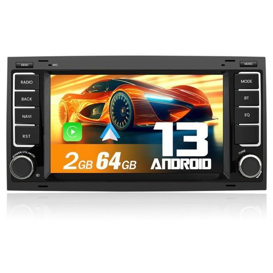 AWESAFE Autoradio Android 13 2Go+64Go pour VW Touareg Transporter T5 Multivan 7"Écran Tactile ...