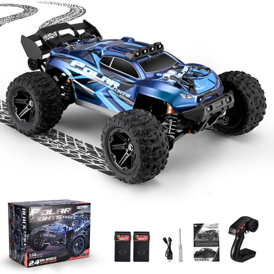 Voiture Télécommandée,1:14 4WD 60km/h RC Voiture,2.4GHz Crawlers RC avec 2 Piles 45min+ Temps de ...