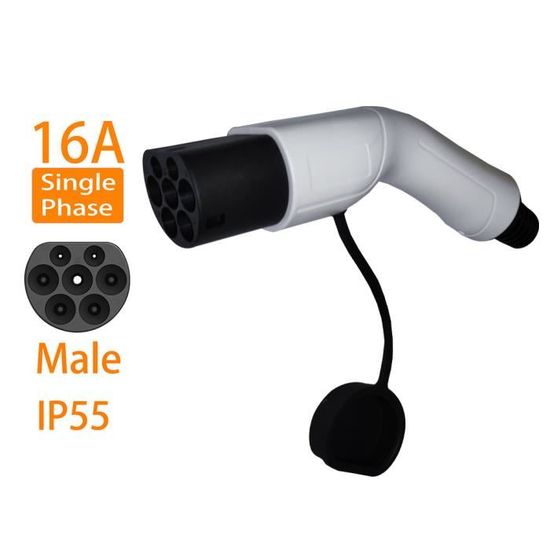 16A Monophasé - Chargeur Mâle 16a, Prise D'alimentation 32a, Adaptateur 3 Phases Type 2 Iec62196 ...