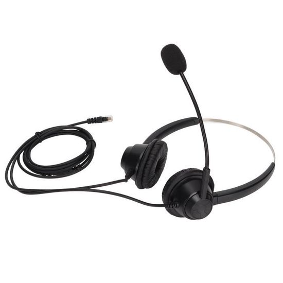 EBTOOLS Casque professionnel RJ9 Casque téléphonique binaural H360D‑RJ ...