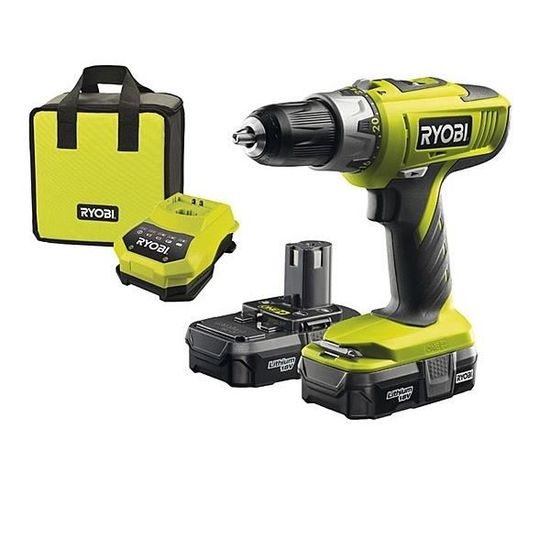 Ryobi Perceuse visseuse a percussion Li Ion 18V 2x1.3Ah LLCDI18022 Cdiscount Bricolage