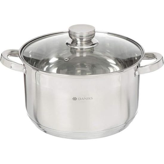 Ehskzjh Standard Marmite Inox 24 Cm 6.5 Litres | Faitout Avec Couvercle ...