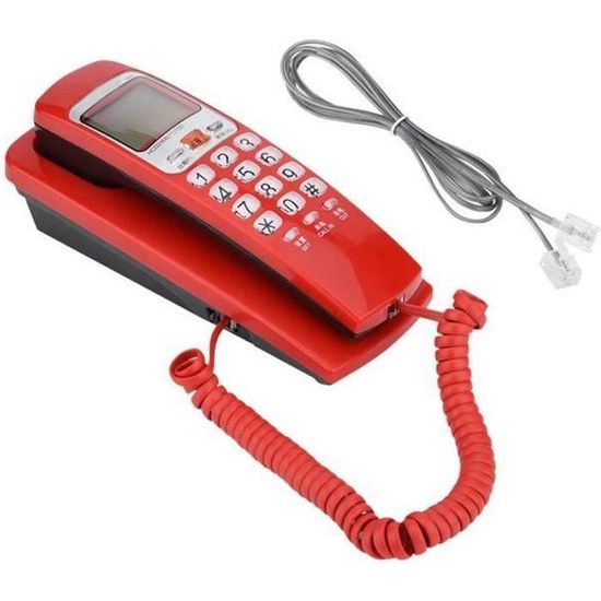 Light-Téléphone filaire avec Identification de l'appelant Bureau Mettre Téléphone fixe -PAS ...