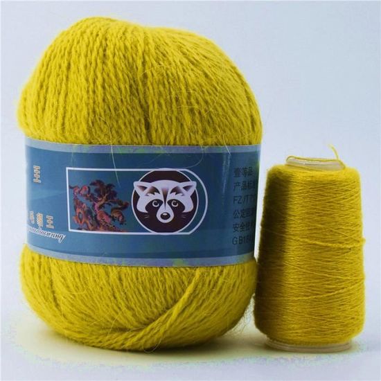 LAINE A TRICOTER,843--Fil de cachemire de vison à poils longs 70g, gros ...