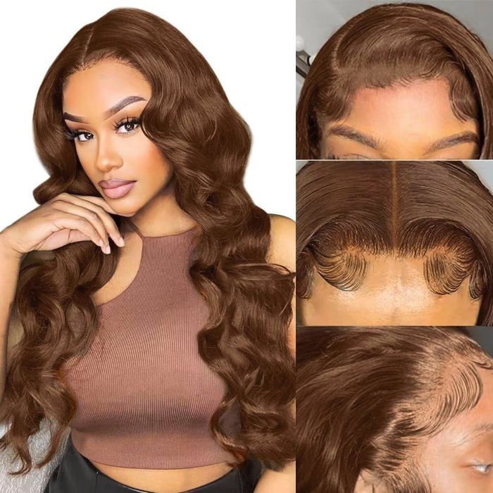 Women's Natural Brazilian Wig 180% Density 13x4 Body Wave Human Hair ...