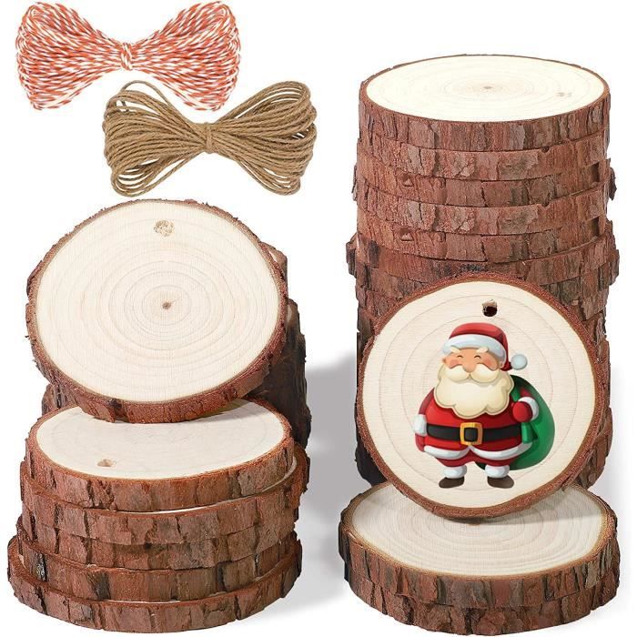 Rondin de Bois - AMOUNE - Kit de 30 Pcs - 6-7 cm - Bois Brut Pré-percé ...