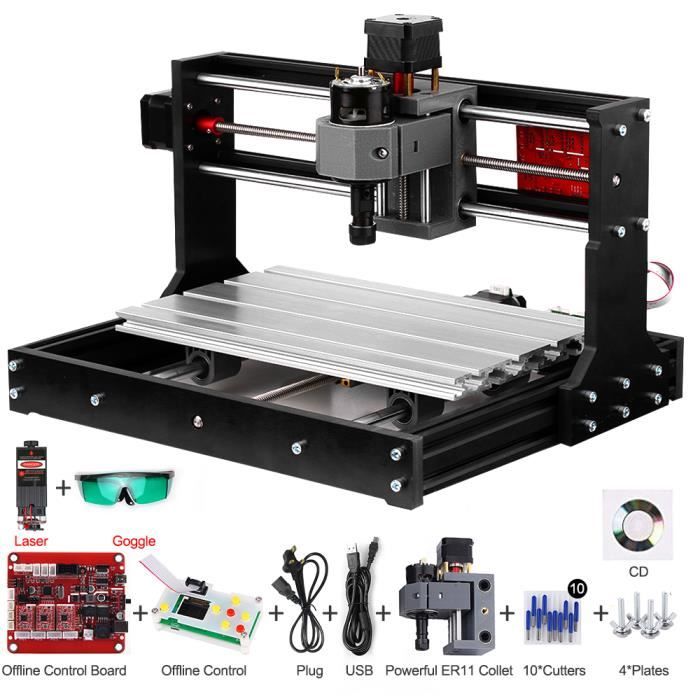 2500mw Mise à niveau Version CNC 3018 Pro GRBL Contrôle DIY Mini CNC ...