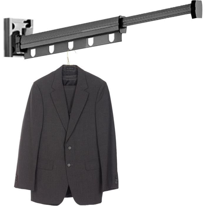 Porte-Cintres Mural - Porte-Cintres Pliant Mural - Rétractable, Pliable ...