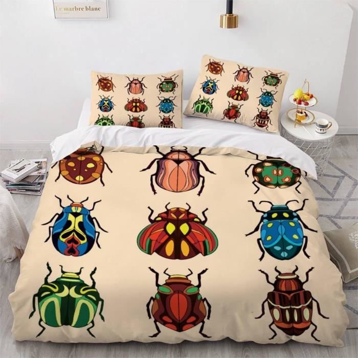 Insectes Parure De Lit 1 Personne Enfant 3D Motif Douce Housse De ...