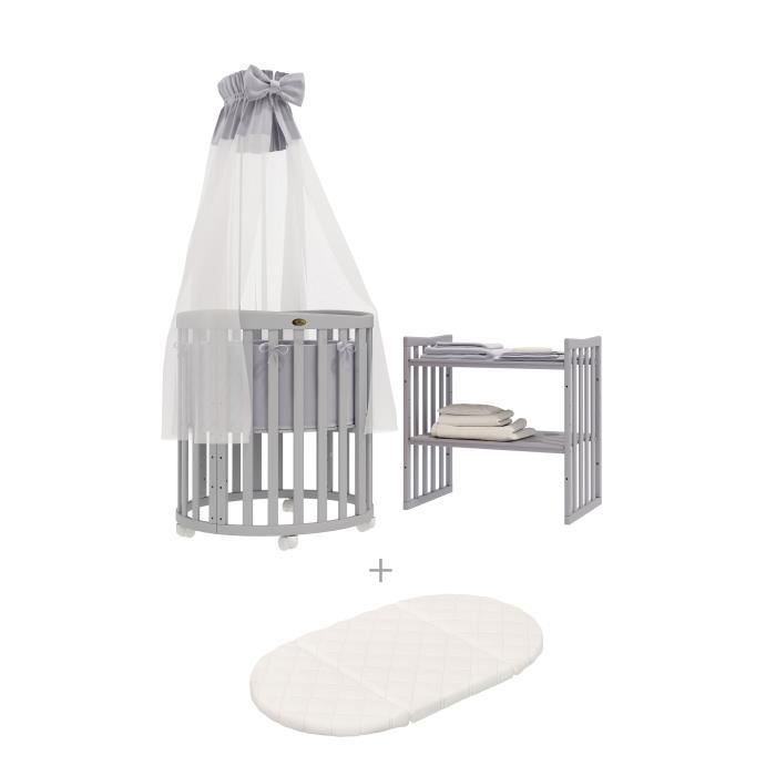 ComfortBaby SmartGrow 7en1 Lit bébé gris convertible, Parc, Lit d ...