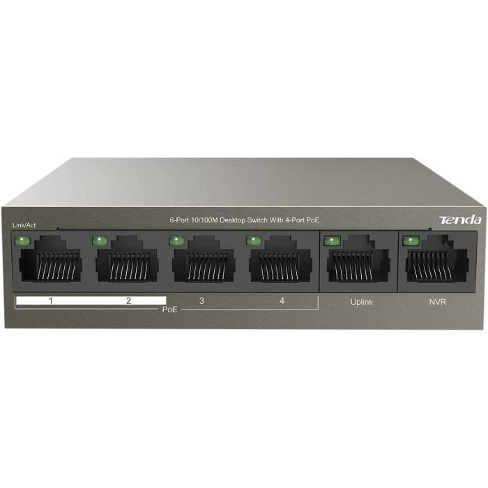 LIWI-Commutateur PoE 6 Ports - 100 m Ethernet, Hub 4 Ports PoE jusqu'à ...
