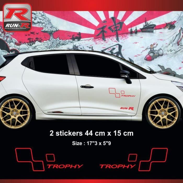 Sticker - ADNAUTO - RENAULT SPORT TROPHY - Lot de 2 - Rouge - Pour Clio ...