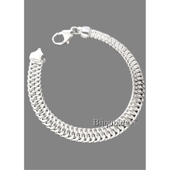 Bracelet en argent massif 925 - BIJOUXIA - Maille américaine - 19 cm ...
