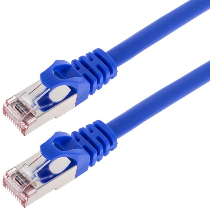 CableMarkt - Câble réseau FTP avec connecteur RJ45 Cat. 6A Bleu 25 cm ...