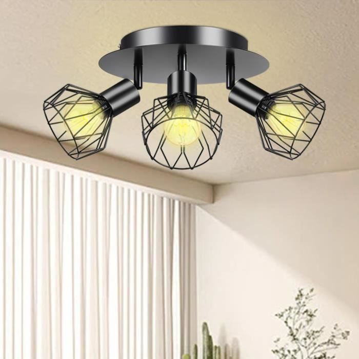 Plafonnier Led 3 Spot Orientable, Rampe Spot Avec Douille E14 60W Spot ...