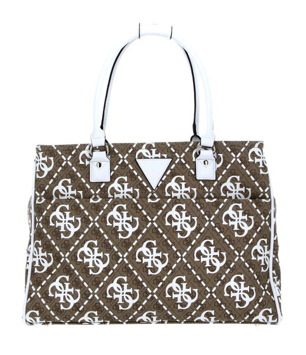 GUESS Sac à épaule marron blanc pour femme - Wilder Shopper Tote White ...