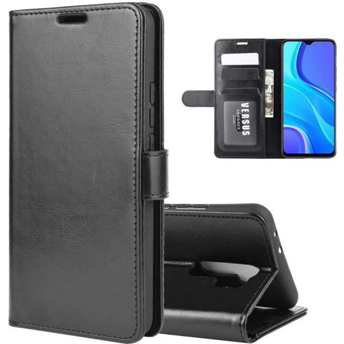 Coque Redmi 9 Housse Faux Cuir Silicone Magnetic Pochette Protecteur ...