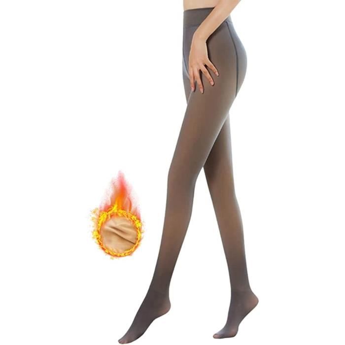 Collant Thermique pour Femme Épais Doublés en Polaire Jambes Minceur Parfait Faux Translucide ...