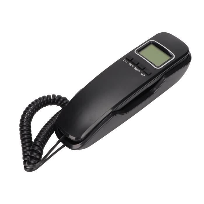 Omabeta Téléphone fixe filaire Téléphone Filaire Recomposition Écran LCD Ligne Fixe Filaire ...