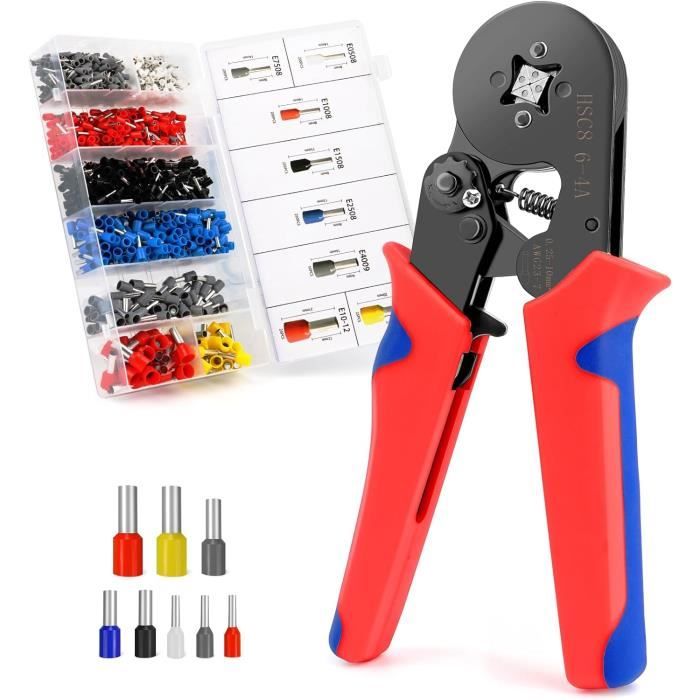 Pince À Sertir, Pince A Sertir Cosse Electrique, 1200 Cosses Electriques A Sertir 0.25-10Mm² ...