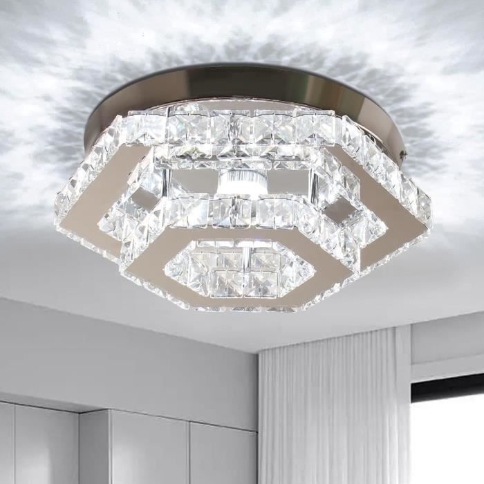 Ehskzjh Led Plafonniers En Cristal Modernes Lustre Semi-Encastré ...