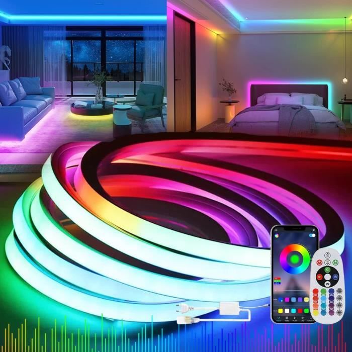 Ridgetube Ruban Led Néon Rgb 30M, Bande Led Lumière Dimmable Flexible ...