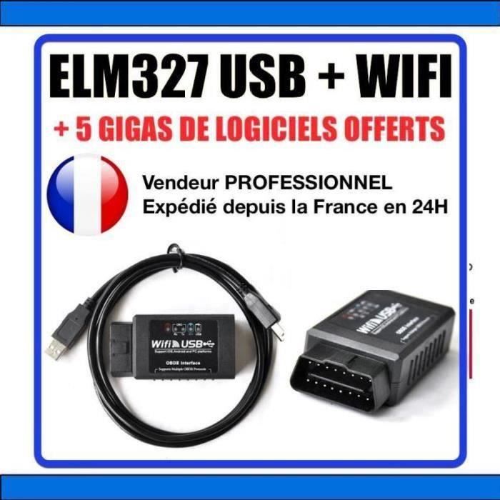 Appareil de diagnostic de voiture outil de diagnostic elm327 usb wifi - sous iphone et android ...