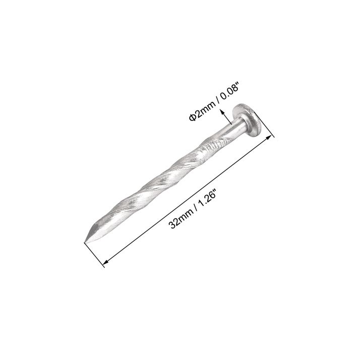 Clou Pointe SOURCING MAP Spirale Pont Clou Acier Inox Clou Spirale Tige ...