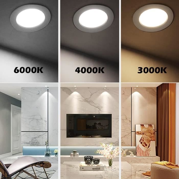 10 Pack Spot Led Encastrable Extra Plat Salle De Bain Gris Ip44 Led 5w