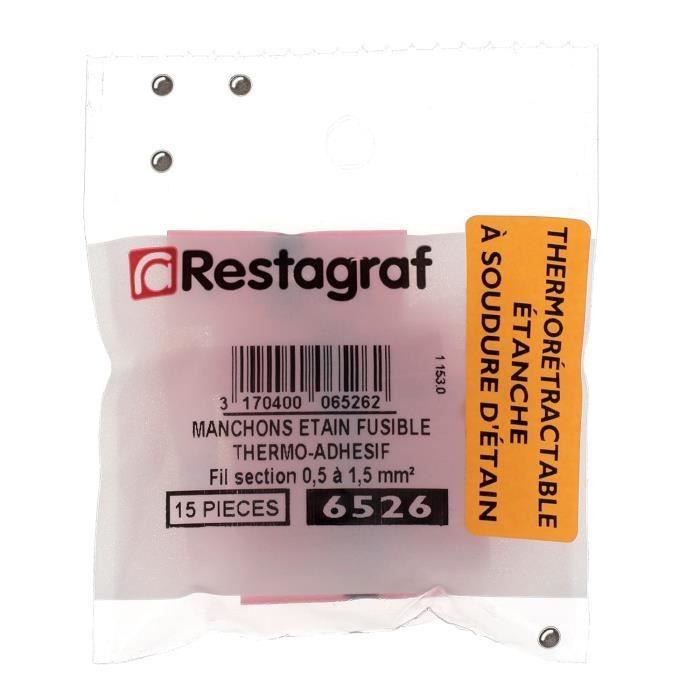 Manchon Auto-Soudeur Thermorétractable en Sachet,0.5 à 1.5mm2,Lot de 15 ...