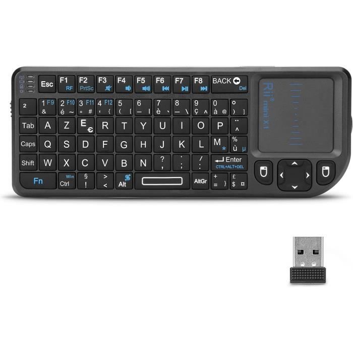 Mini Clavier K01X1 Sans Fil(Azerty) 2,4 Ghz Avec Touchpad Pour Pc, Pad ...