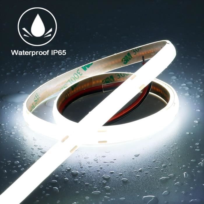 24V Ruban Led Cob 10M Blanc Froid Étanche Ip65, Band Led 6000K ...