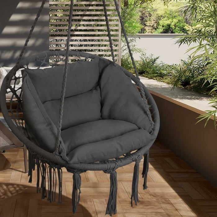 Fauteuil Suspendu d'extérieur Jardin en Corde de Coton Chaise ...