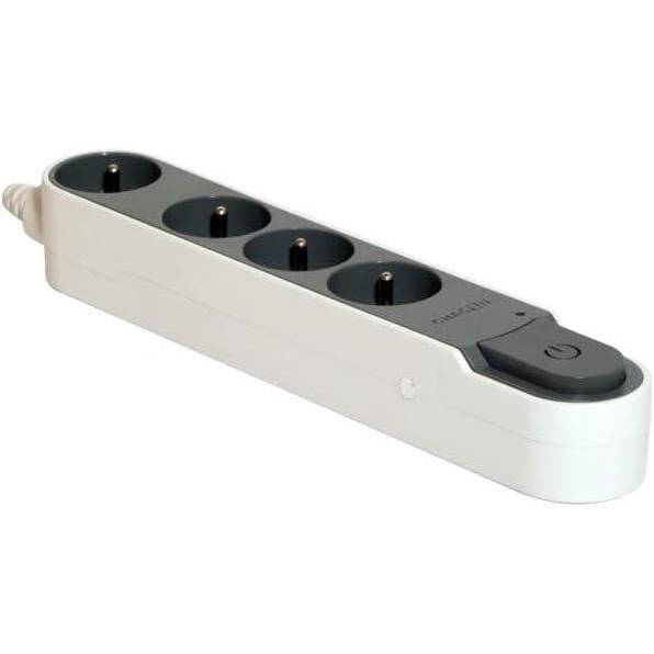 Bloc Design parafoudre 4x16A avec Interrupteur 5 m Gris foncé.[G340 ...