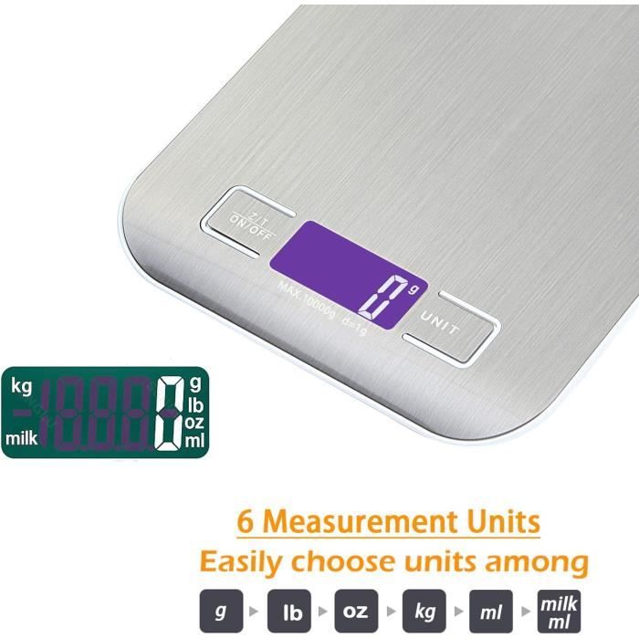 Balance Alimentaire,10Kg-22Lb Balance Digital Cuisine Avec Écran Lcd Et ...