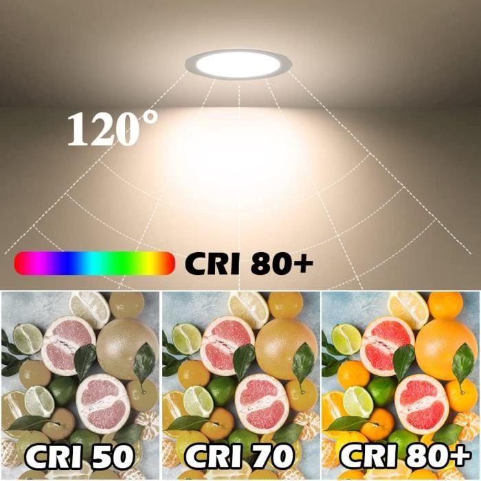 10 Pack Spot Led Encastrable Extra Plat Salle De Bain Gris Ip44 Led 5w