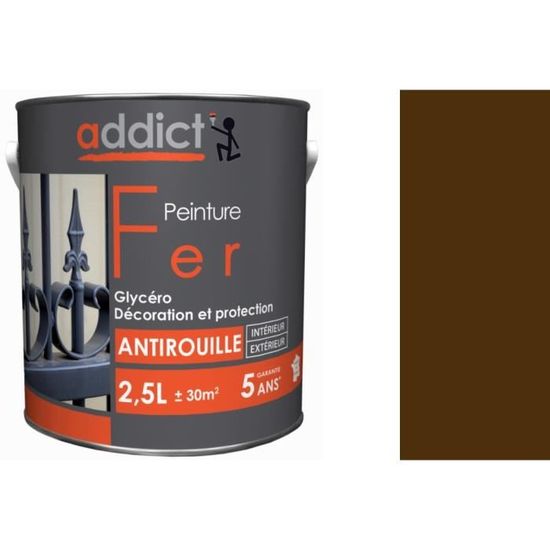 Peinture - ADDICT - Marron brun noyer - Glycérophtalique - Brillant - 2 ...