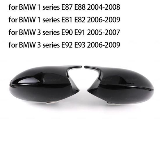 Pré-lci noir - 1pair For BMW E87 E81 E82 E90 E91 E92 E93 Rear View Side Case Trim ABS Carbon ...