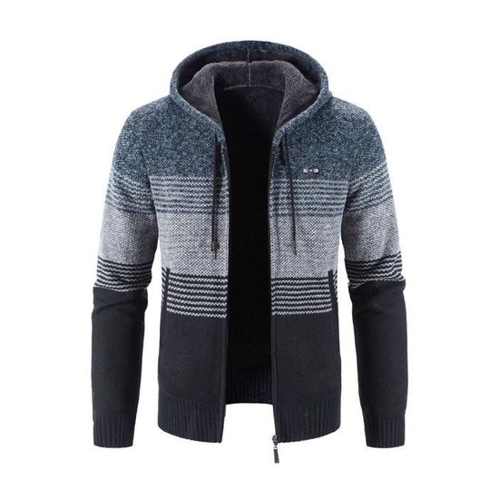 Gilet-cardigan,Pull décontracté avec fermeture éclair pour Homme, tricot, grande taille, automne ...