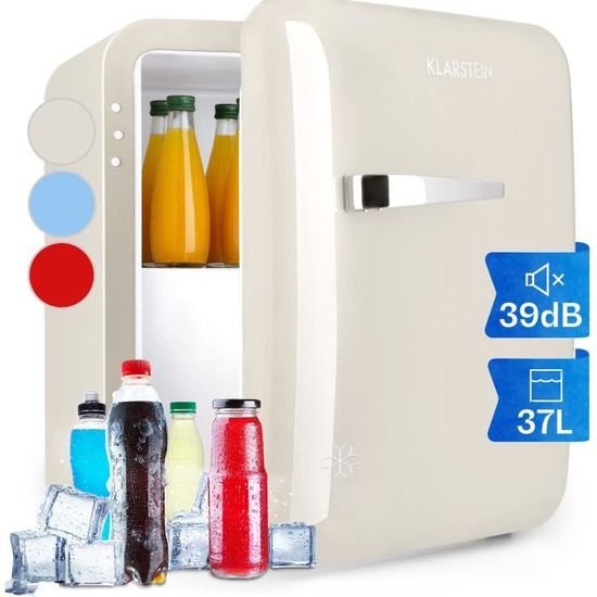 KLARSTEIN Auey Retro Mini Frigo et Congelateur de Chambre, Mini Bar ...