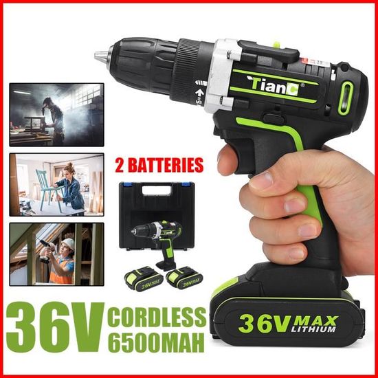 TEMPSA Perceuse électriques batterie Li-ion 6500mAh LED lights 2 ...