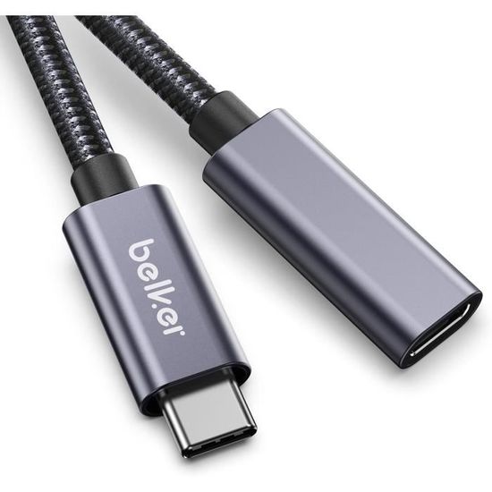 Tech Lot De 2 Rallonges Usb C 50 Cm 10 Gbit-S) Type C Connecteur ...
