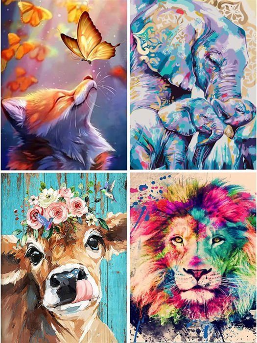 Diamond Painting, 4 Pack Peinture Diamant 5D Complet, Diamond Painting ...